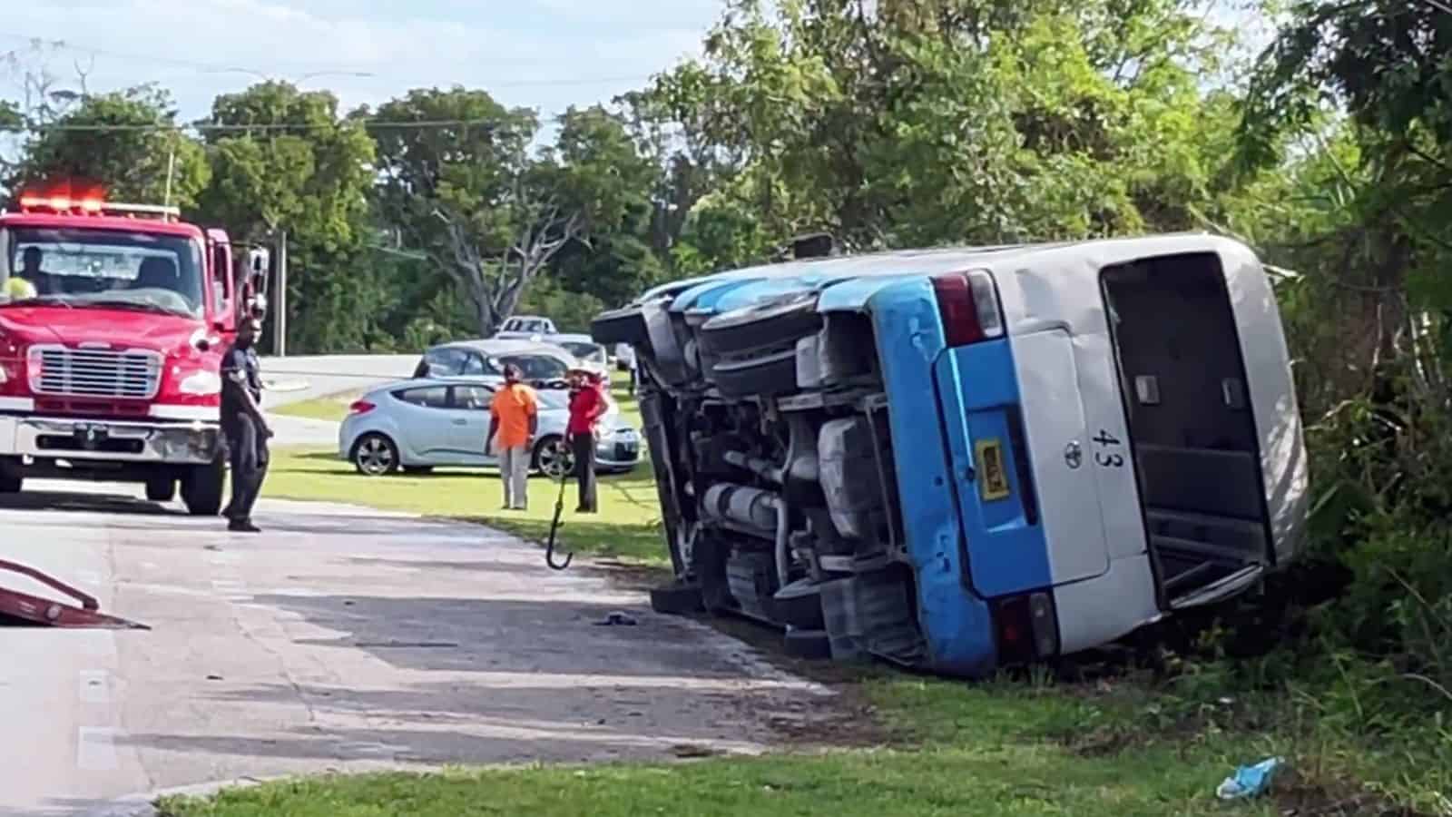 Jitney Overturns in Grand Bahama - Our News