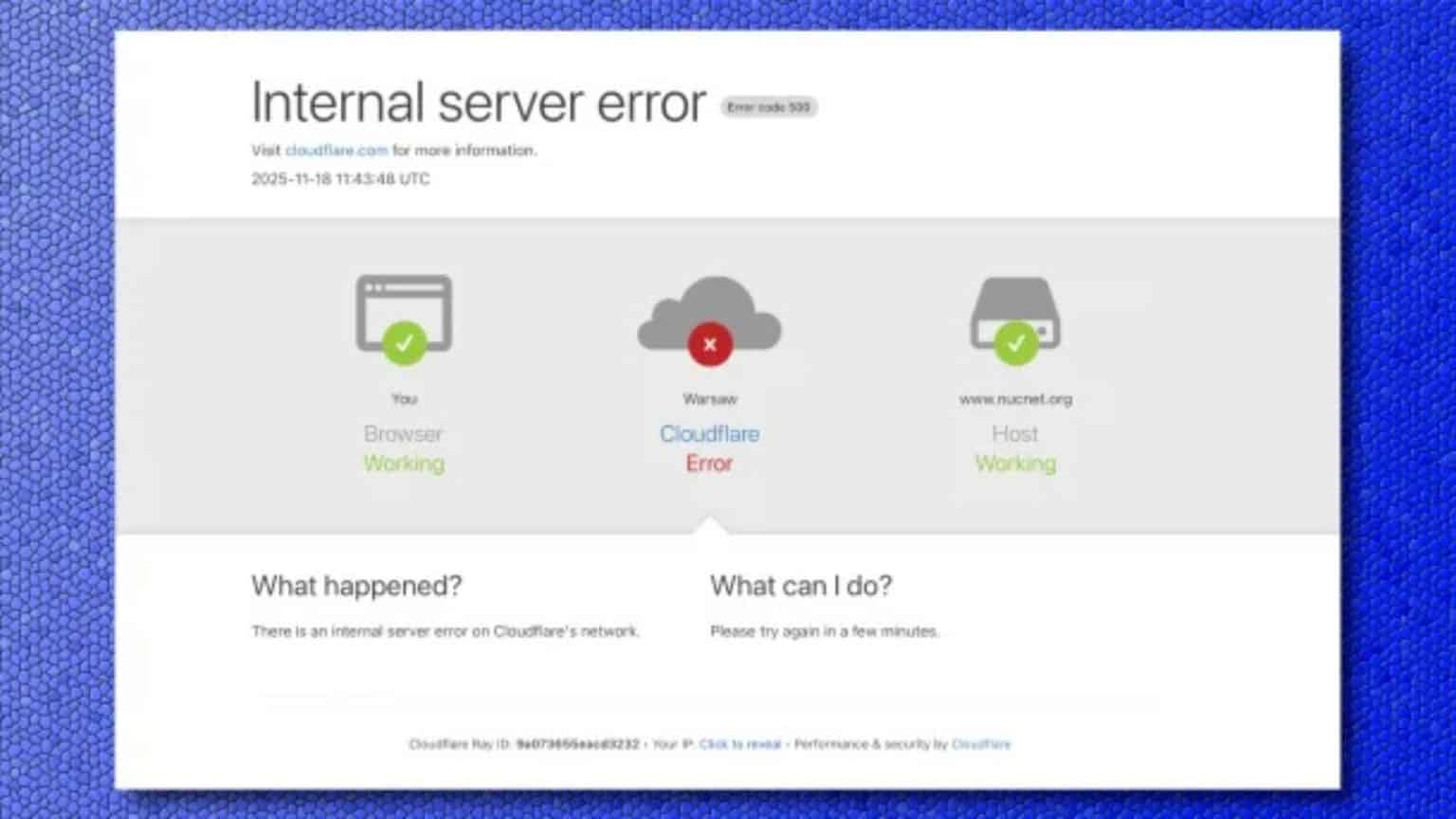 Error Messages Across The Internet Caused By Cloudflare Outage - Our News